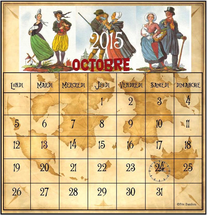 Le calendrier d'Octobre